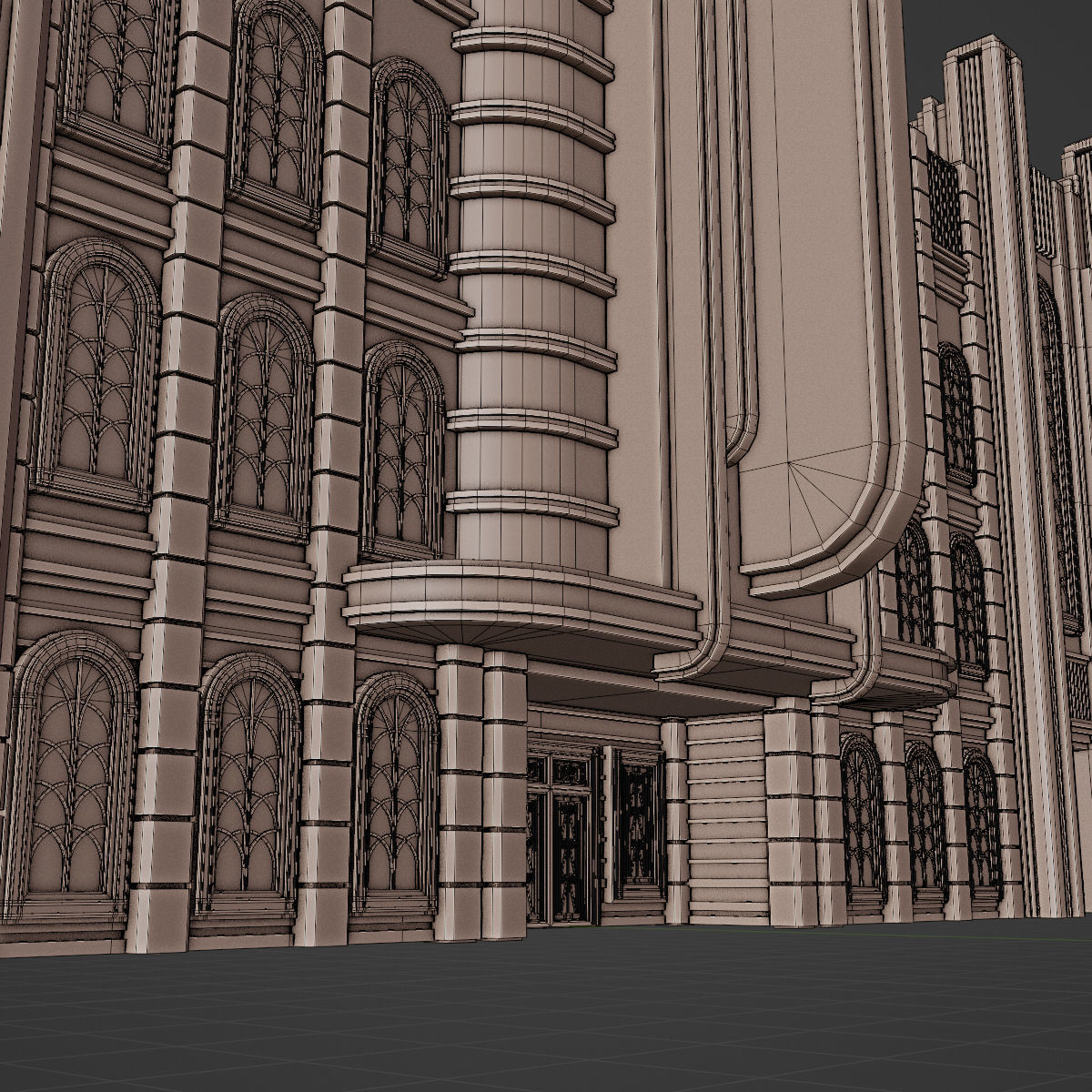 3D model ART DECO STEAMPUNK BUILDING 05 VR / AR / low-poly | CGTrader