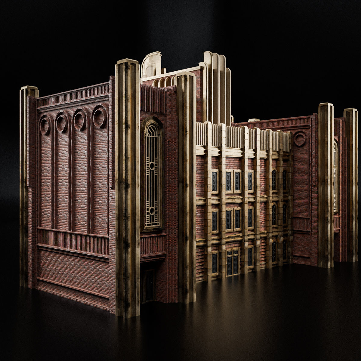 3D model ART DECO STEAMPUNK BUILDING 05 VR / AR / low-poly | CGTrader