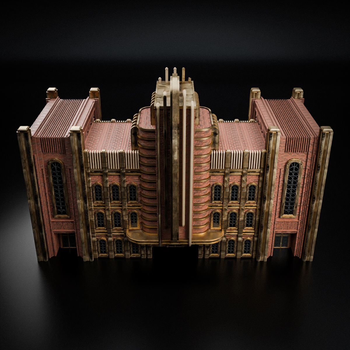 3D model ART DECO STEAMPUNK BUILDING 05 VR / AR / low-poly | CGTrader