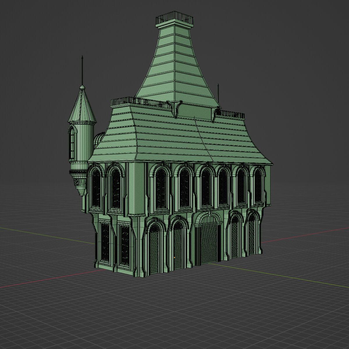 3D model ART DECO STEAMPUNK BUILDING 06 VR / AR / low-poly | CGTrader