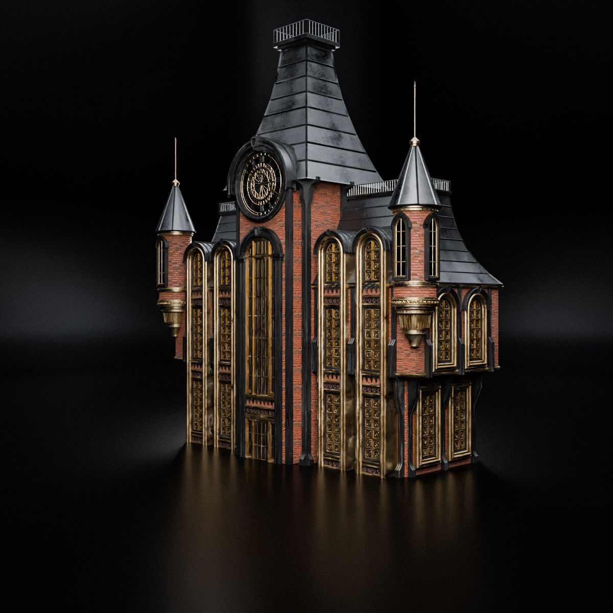 3D model ART DECO STEAMPUNK BUILDING 06 VR / AR / low-poly | CGTrader