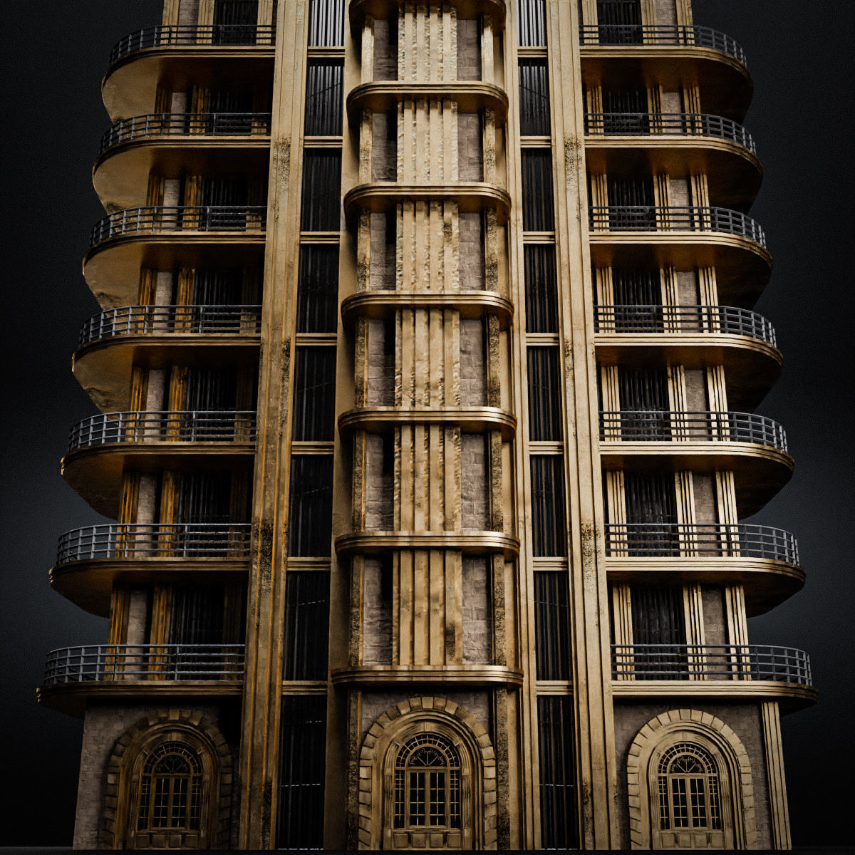 3D model ART DECO SKYSCRAPER BUILDING 04 VR / AR / low-poly | CGTrader