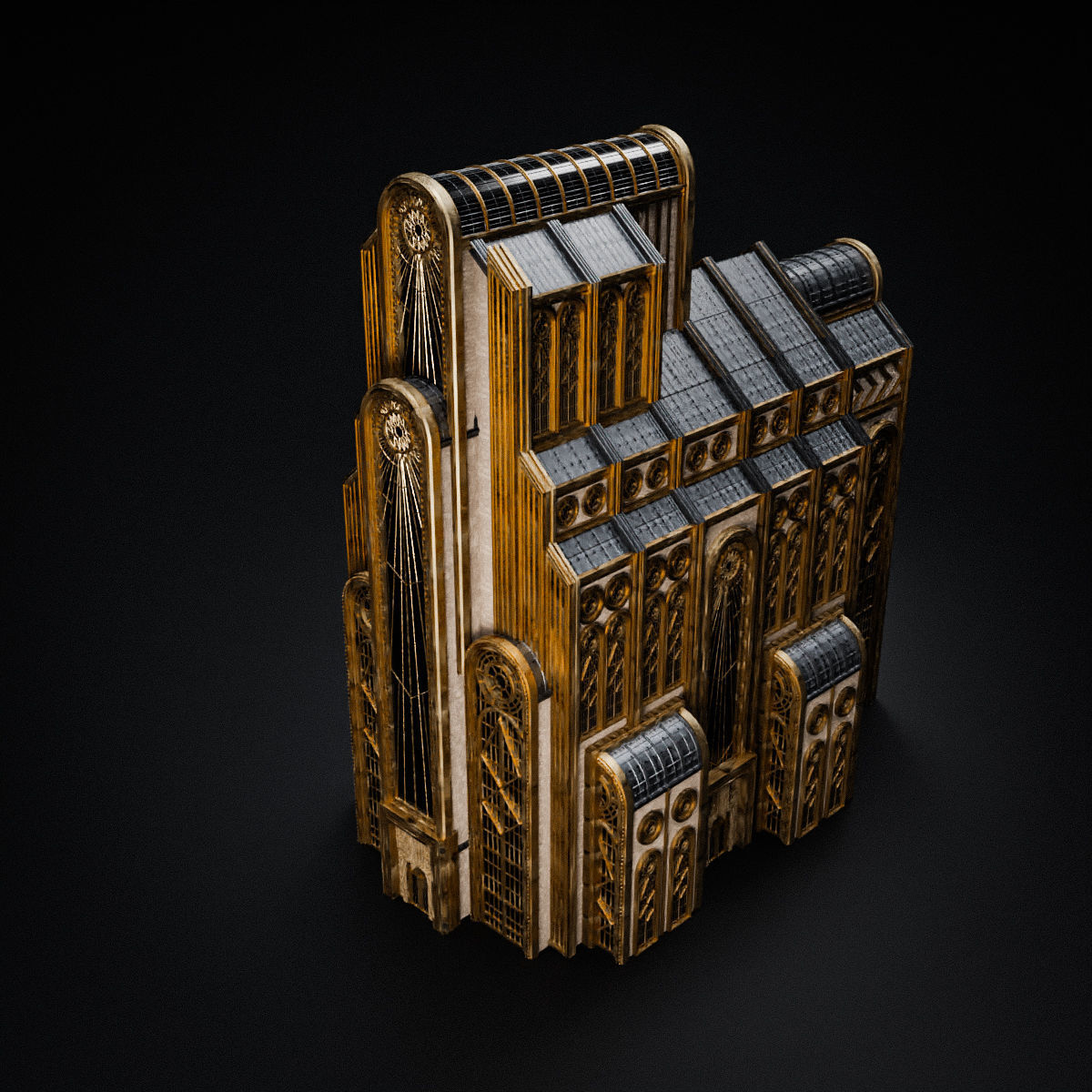 3D model ART DECO SKYSCRAPER BUILDING 05 VR / AR / low-poly | CGTrader