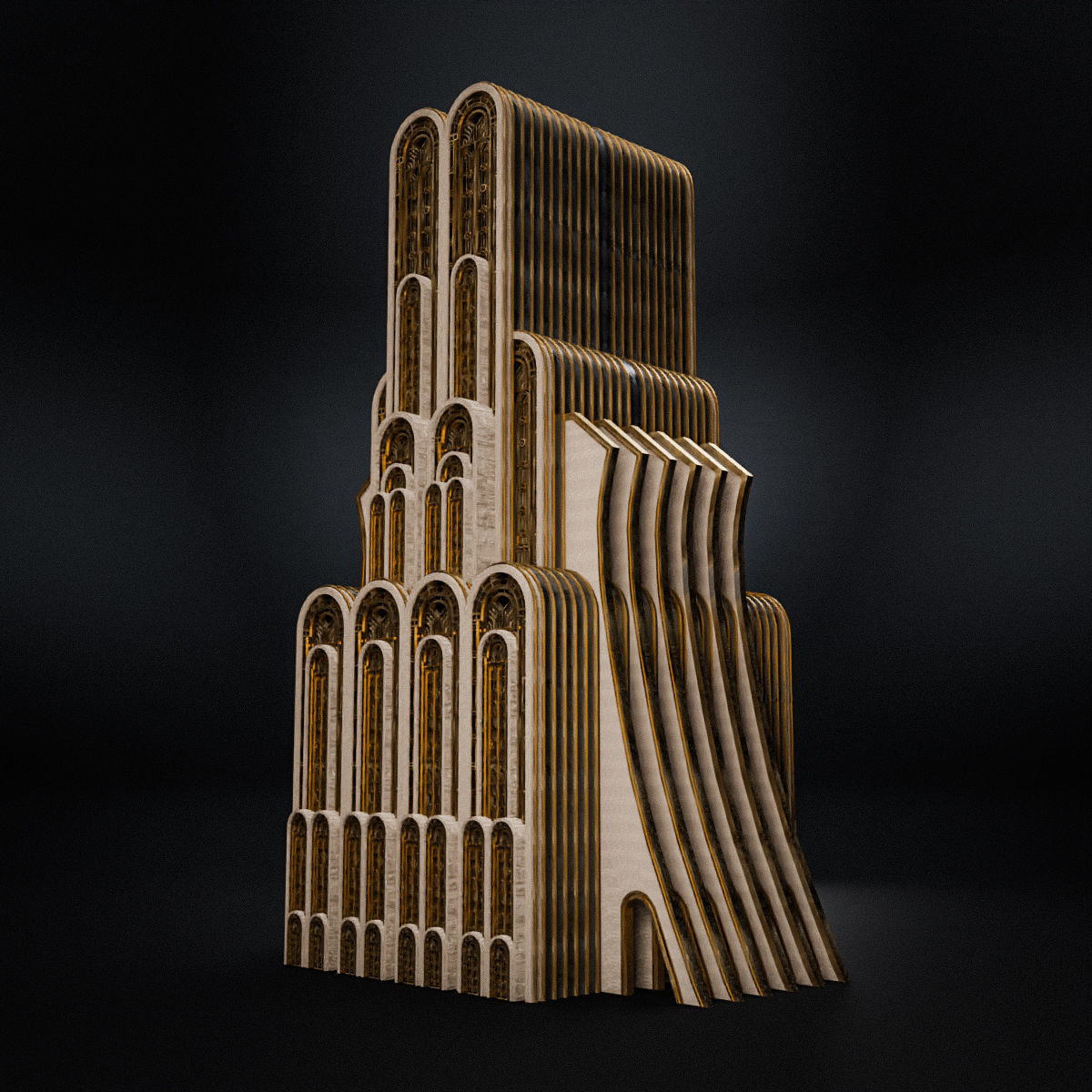 3D model ART DECO SKYSCRAPER BUILDING 07 VR / AR / low-poly | CGTrader