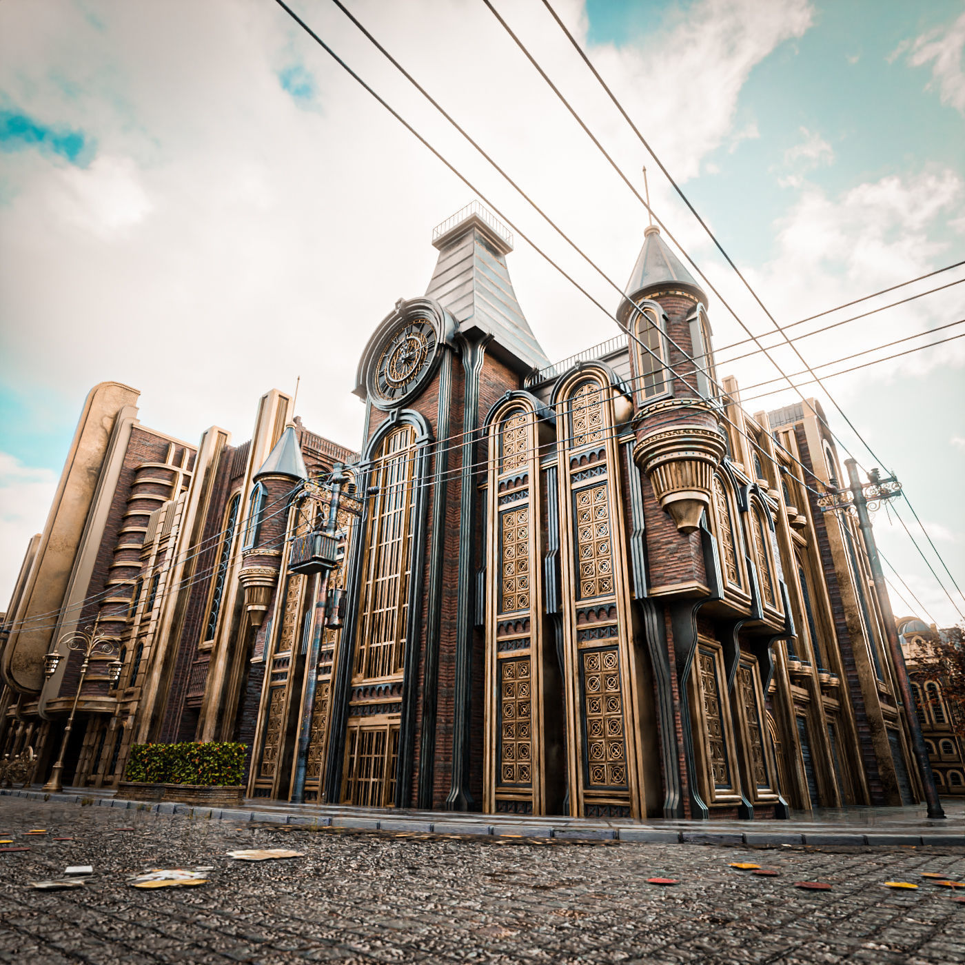 ART DECO STEAMPUNK BUILDING PACK 6 BUILDING 3D Model Collection | CGTrader