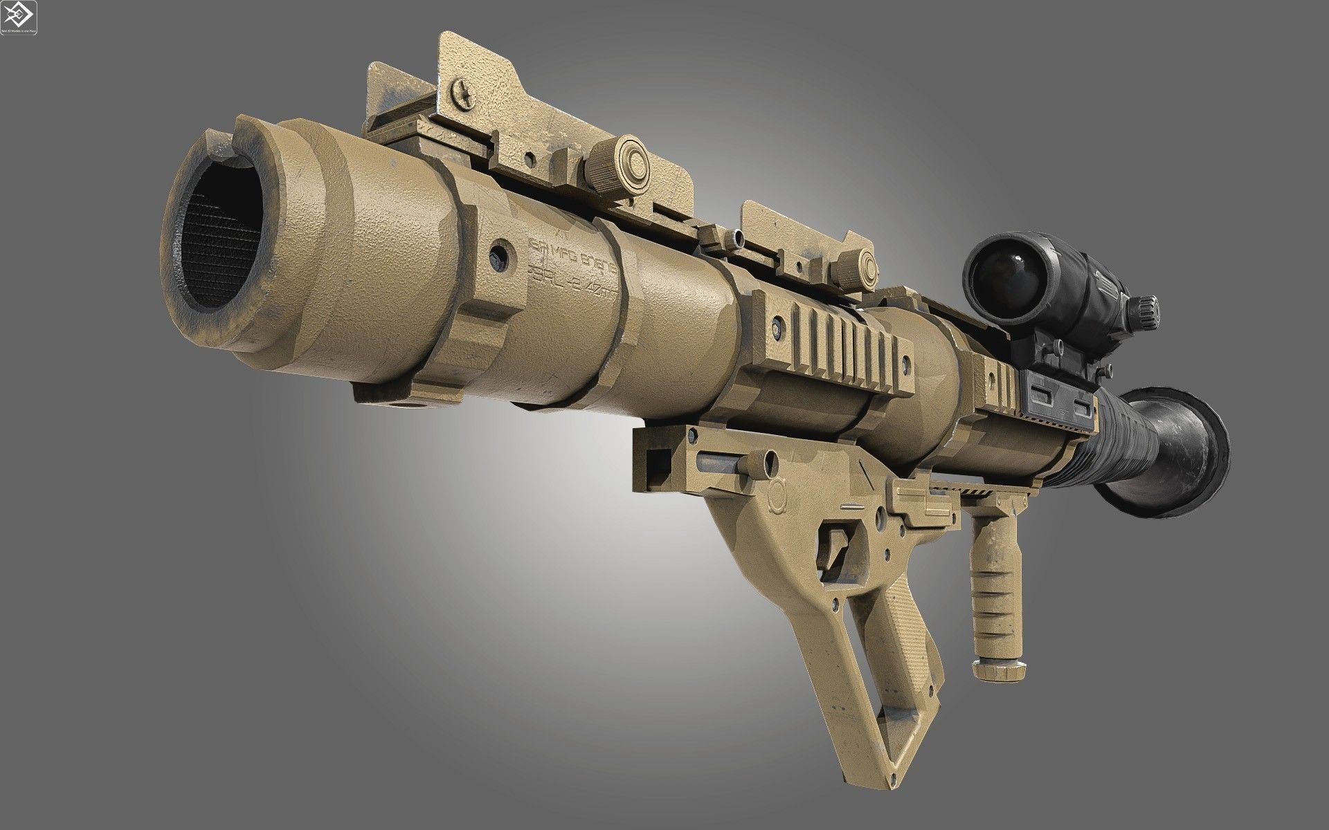 3D model GS-777 Rocket Launcher With Ammunition VR / AR / low-poly ...