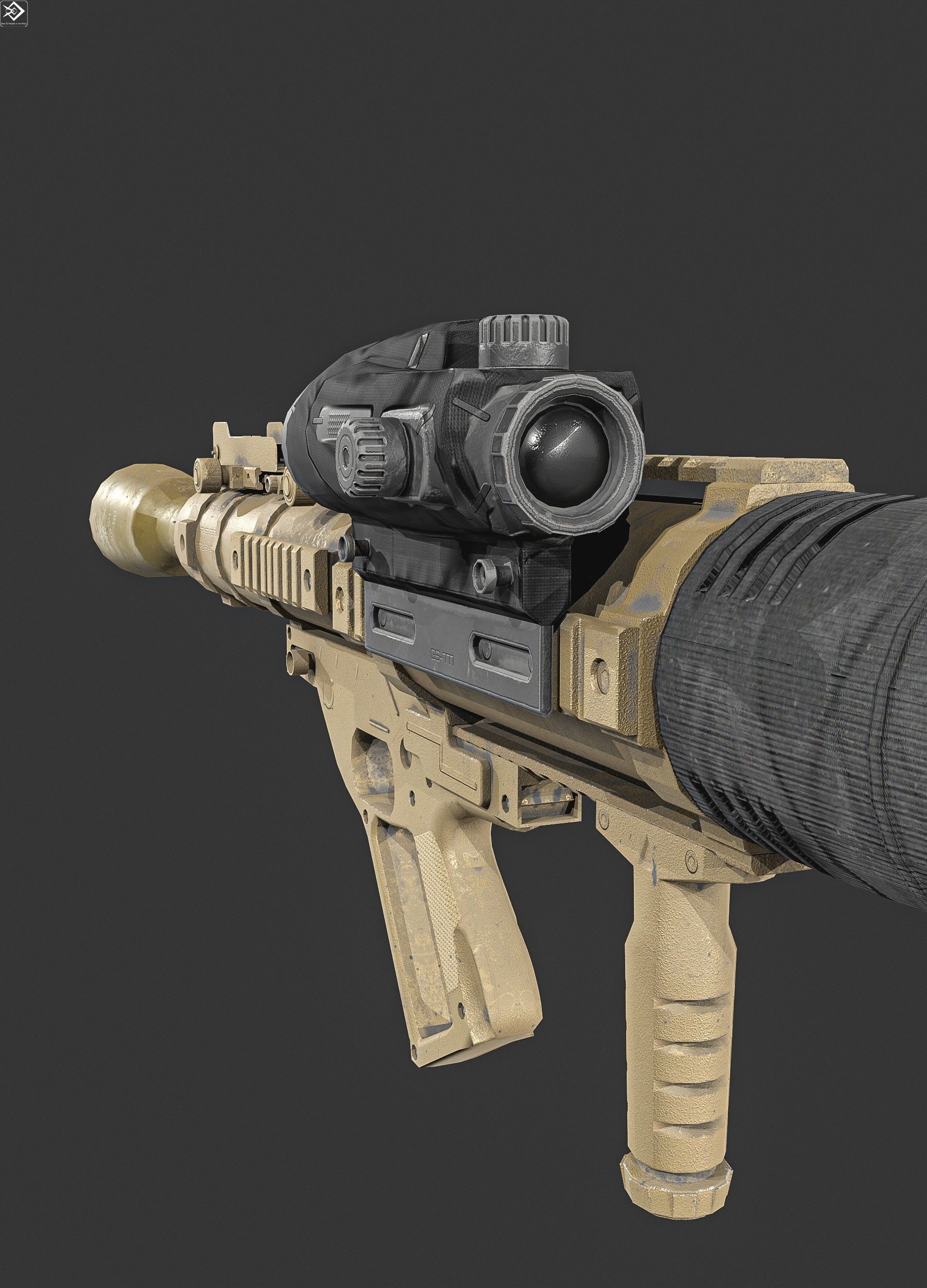 3D model GS-777 Rocket Launcher With Ammunition VR / AR / low-poly ...