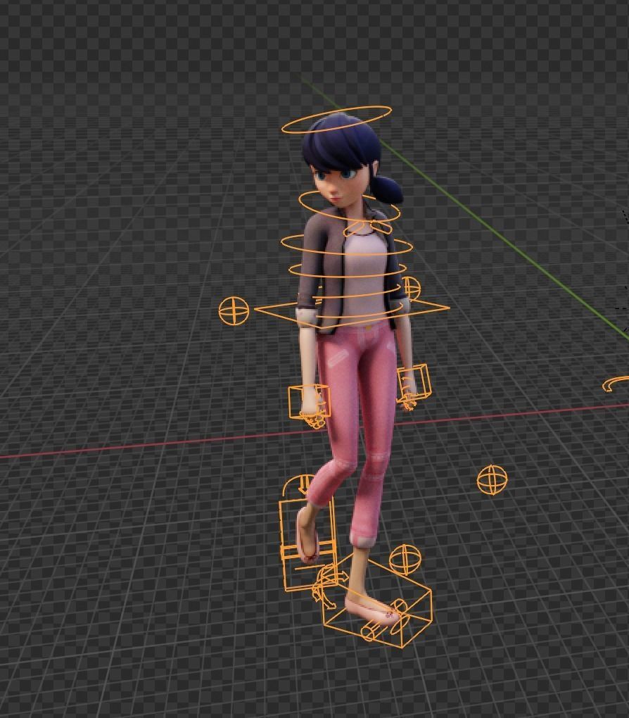 3D model Miraculous Marinette Animated Rigged 2022 Low-poly 3D model VR ...