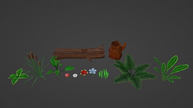 3D model Forest Foliage Collection VR / AR / low-poly | CGTrader