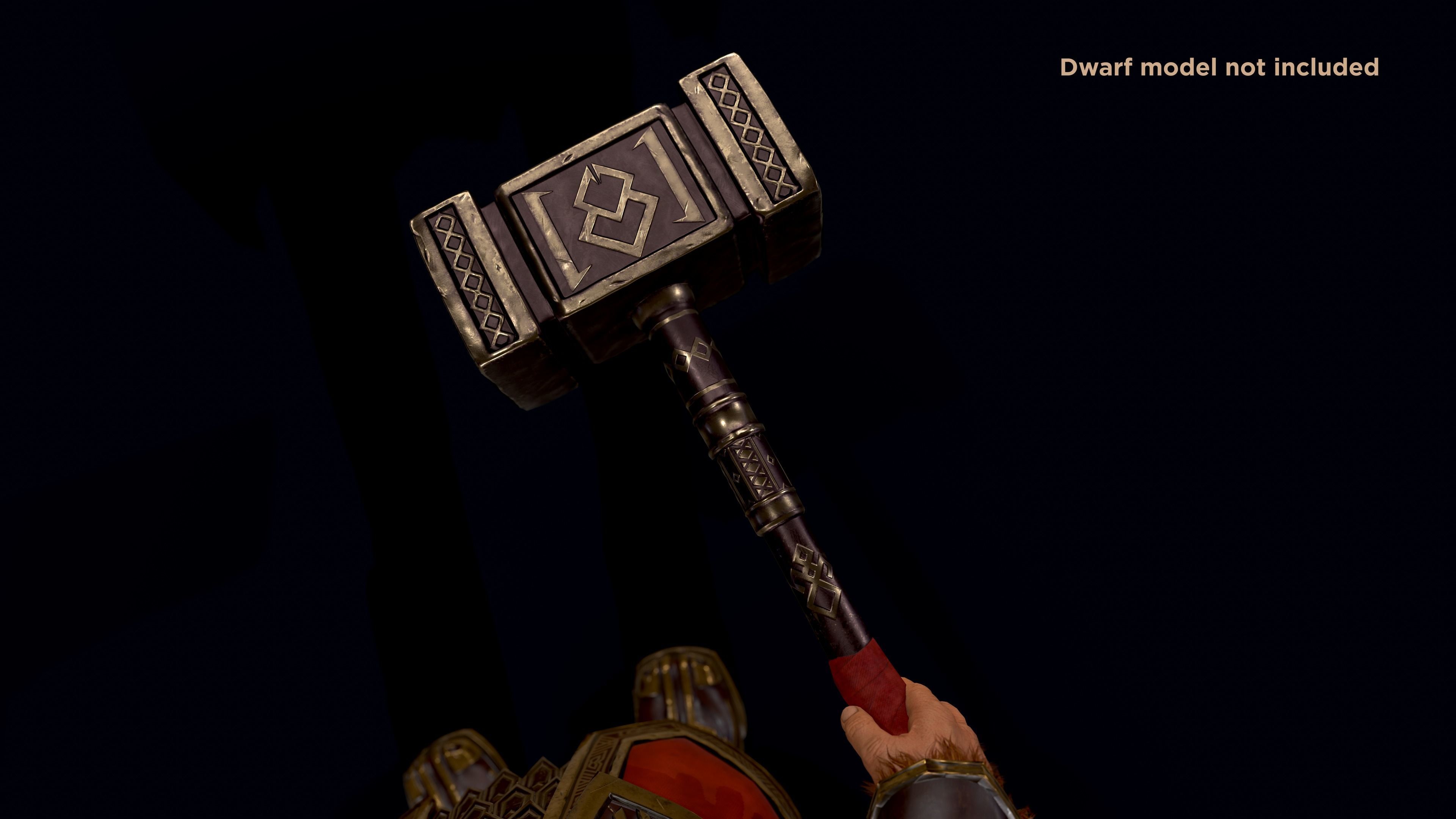 3D model Dwarf hammer VR / AR / low-poly | CGTrader