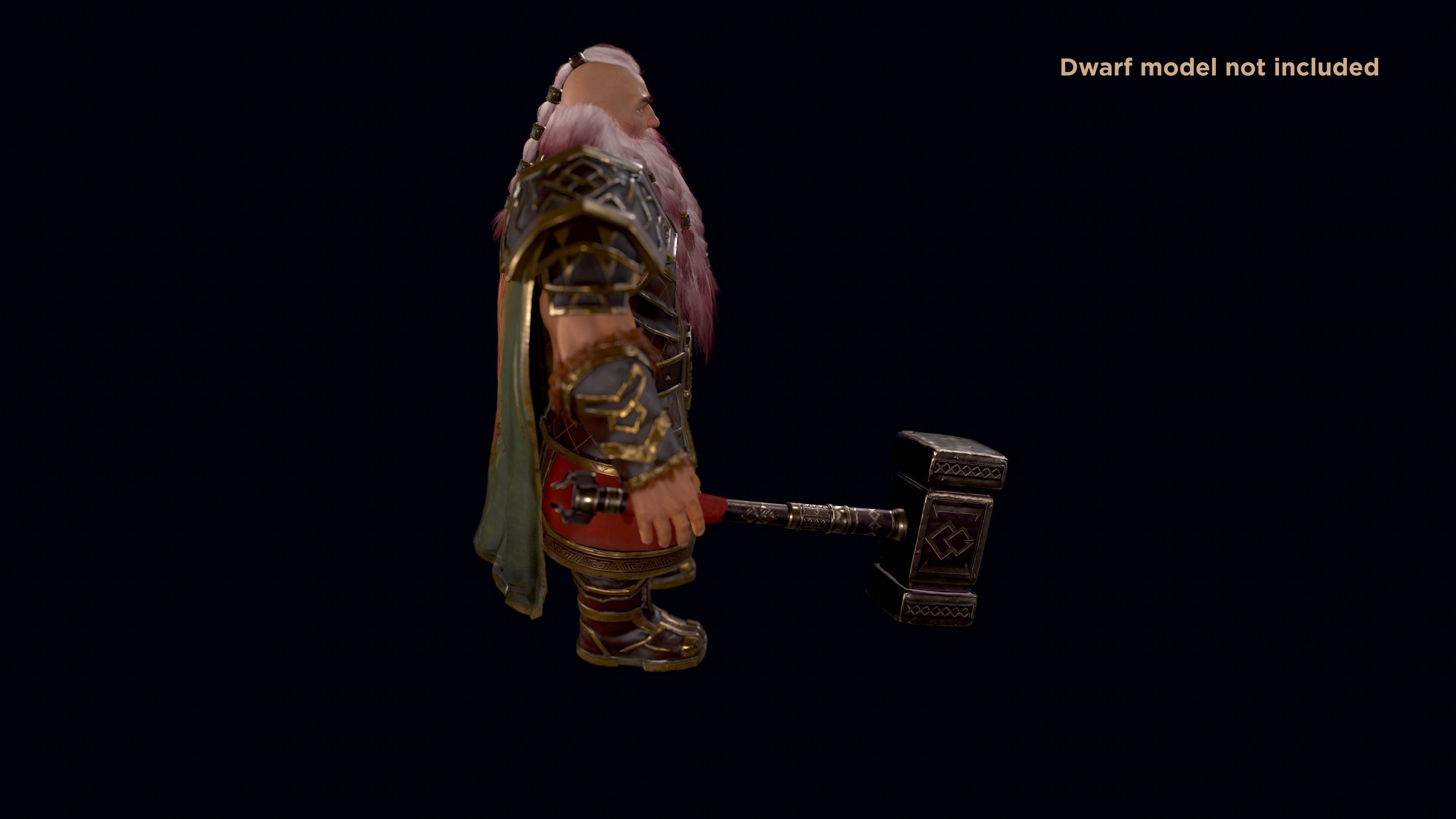 3D model Dwarf hammer VR / AR / low-poly | CGTrader