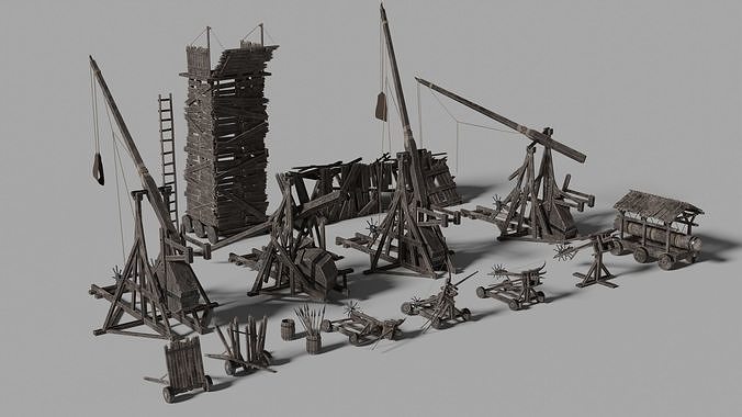 Demaged Siege Artillery 3D model | CGTrader