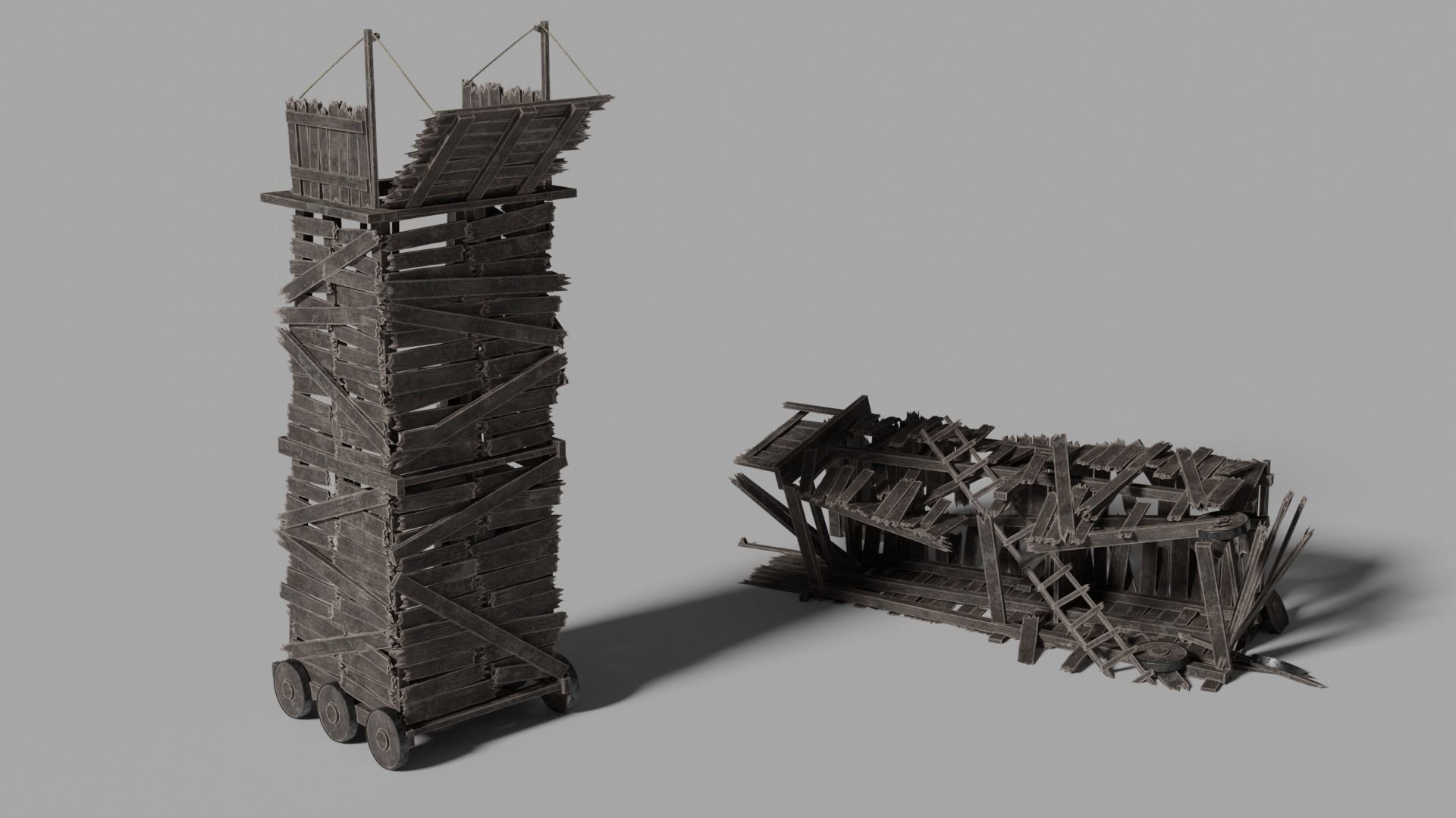 Demaged Siege Artillery 3D model | CGTrader