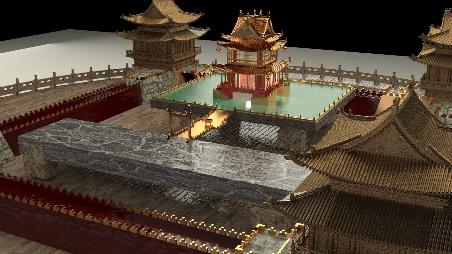 Chnese castle 3D model | CGTrader