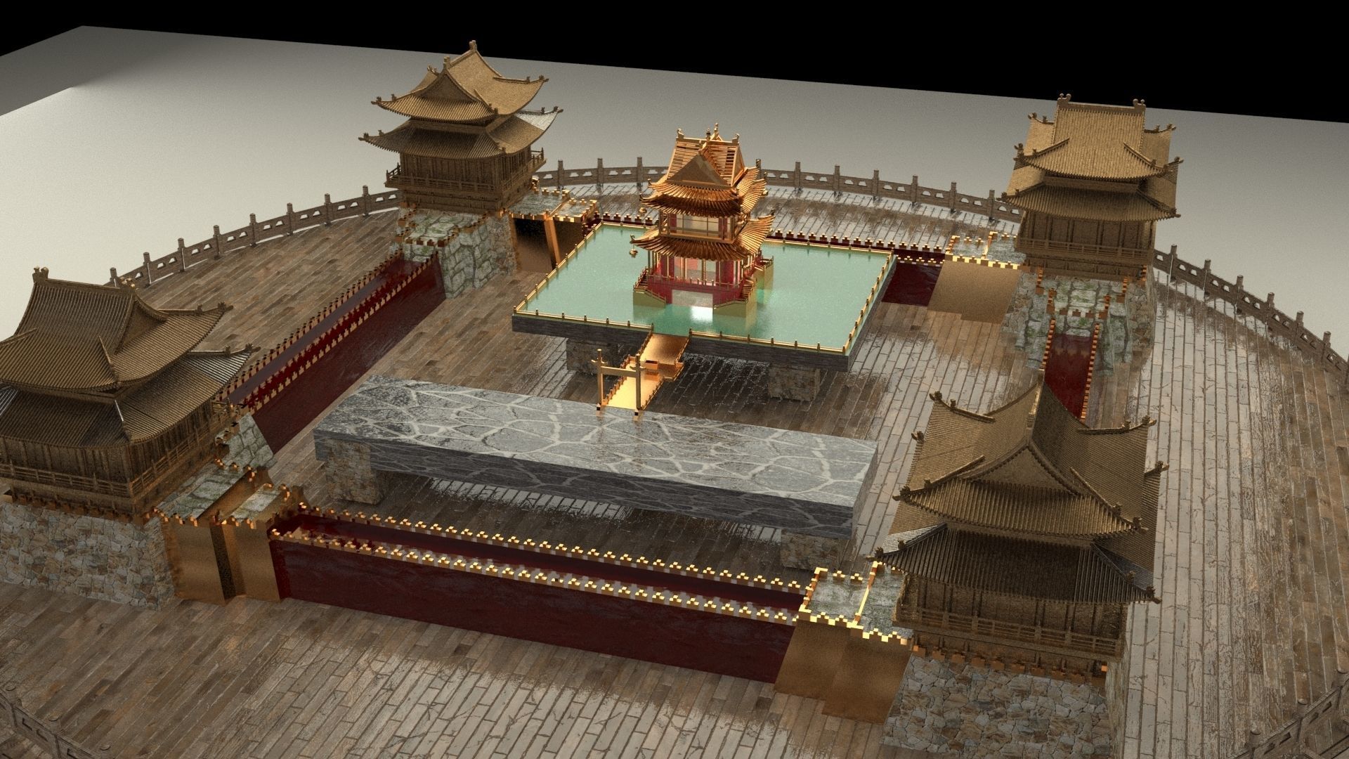Chnese castle 3D model | CGTrader