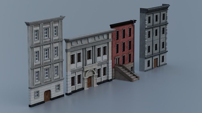 Buildings Front free VR / AR / low-poly 3D model | CGTrader