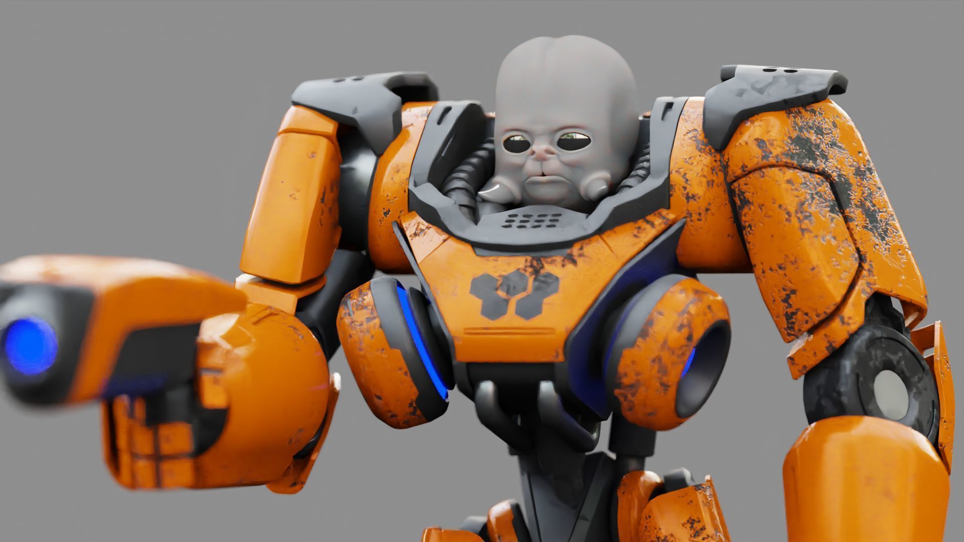 CYBORG ALIEN FIGHTER rigged character 3D model rigged | CGTrader