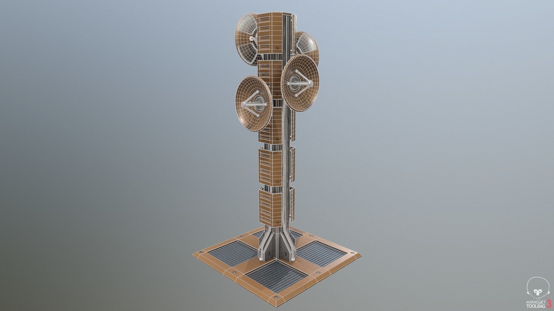 3D model Sci Fi Communications Tower VR / AR / low-poly | CGTrader
