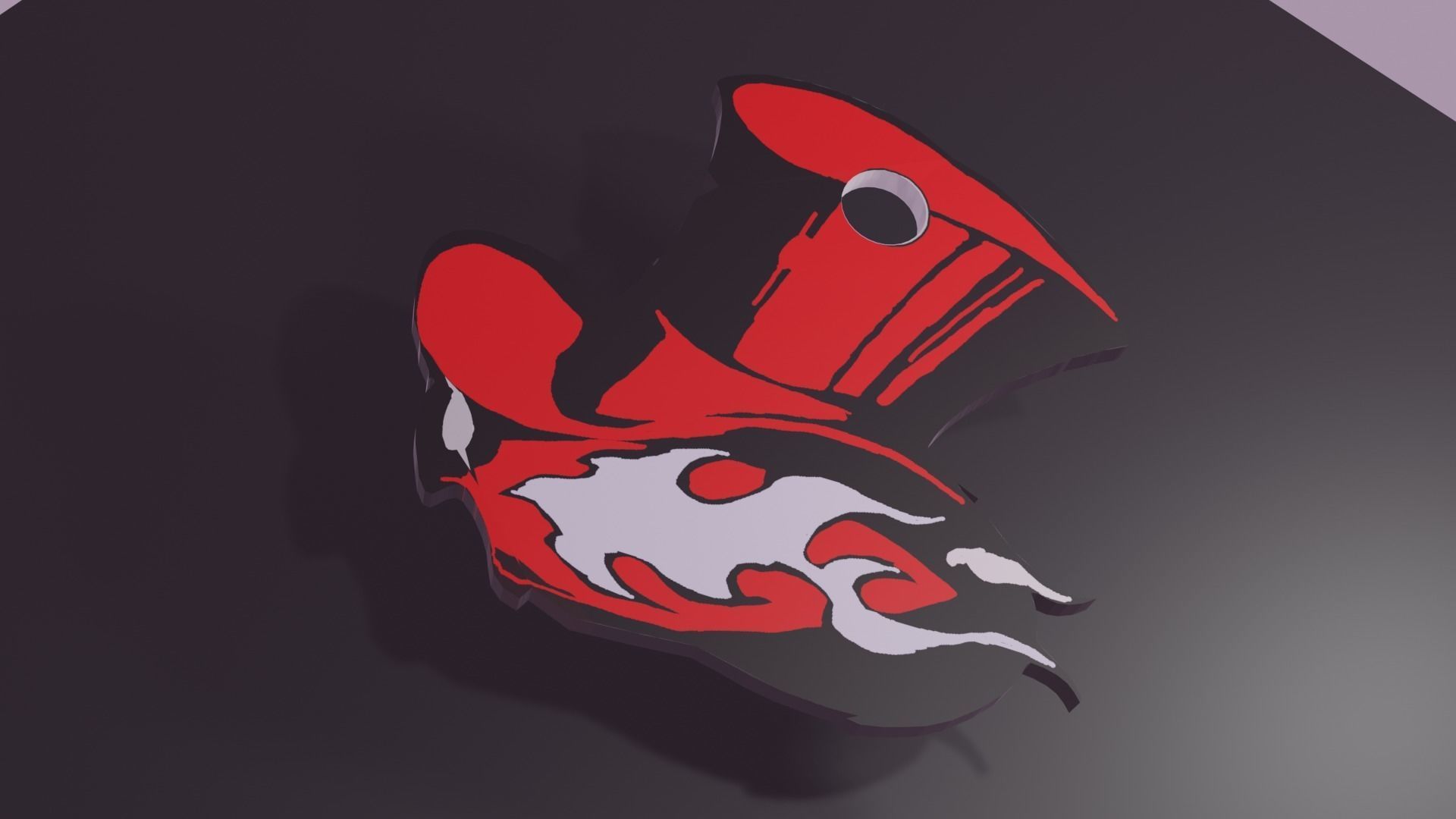 Persona 5 Phantom Thief Logo Keychain COLOURED 3D model | CGTrader