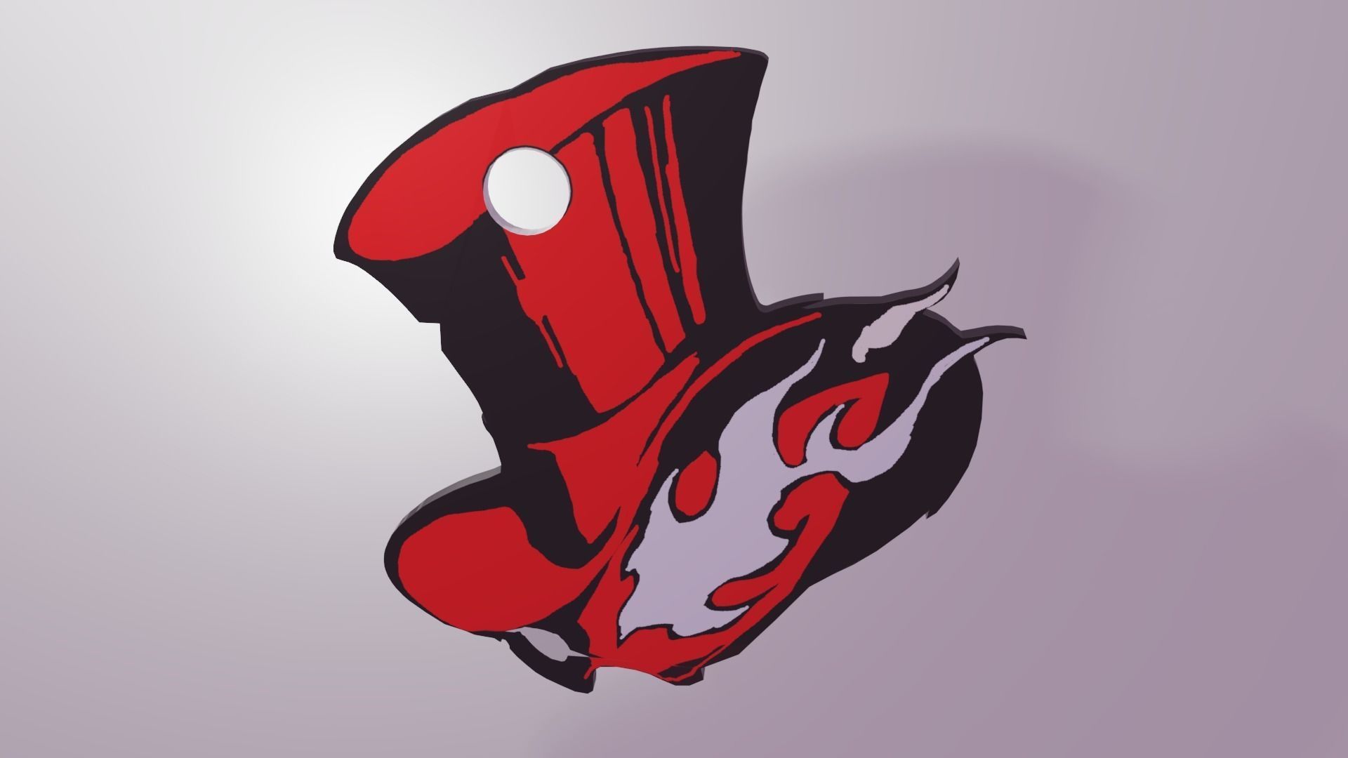 Persona 5 Phantom Thief Logo Keychain COLOURED 3D model | CGTrader