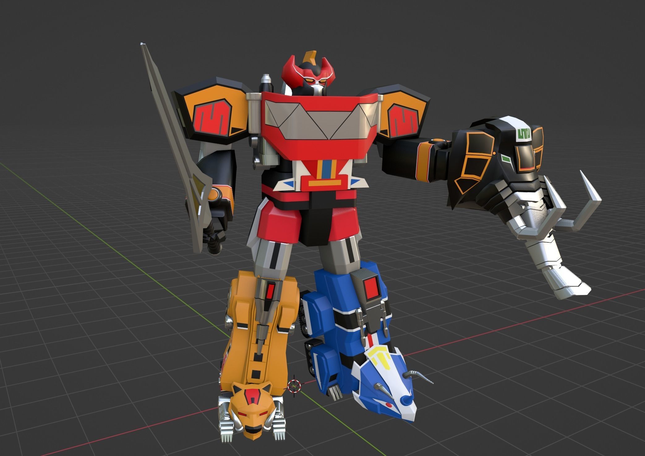 3D model Megazord Battle Mode - Power Ranger VR / AR / low-poly | CGTrader
