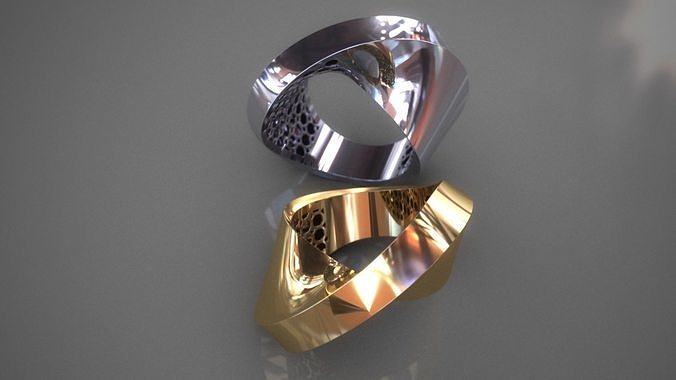Mobius gold ring 3D model 3D printable | CGTrader