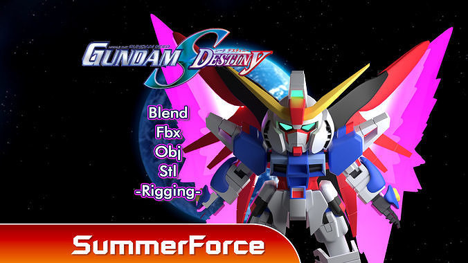 3D model Destiny Gundam SD - Gundam Seed Destiny VR / AR / low-poly ...