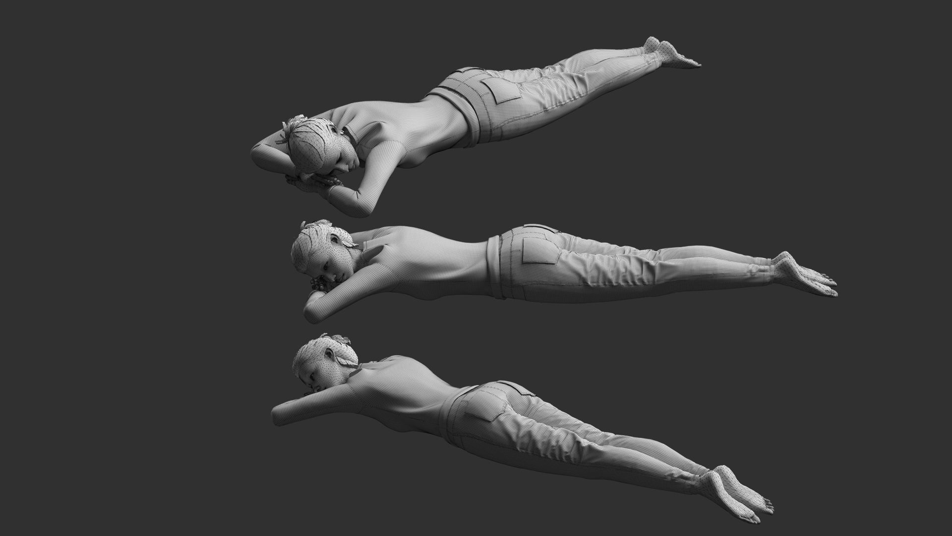 Woman Mannequin Lying 5 Poses 3D model | CGTrader