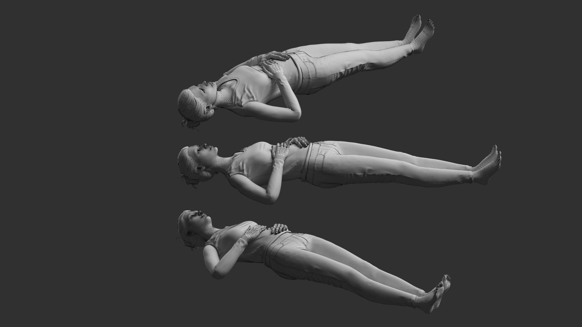 Woman Mannequin Lying 5 Poses 3D model | CGTrader