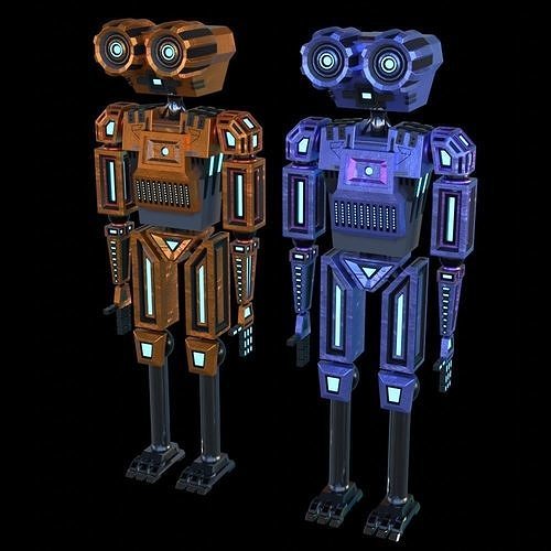 Humanoid rigged robot 3D model rigged | CGTrader