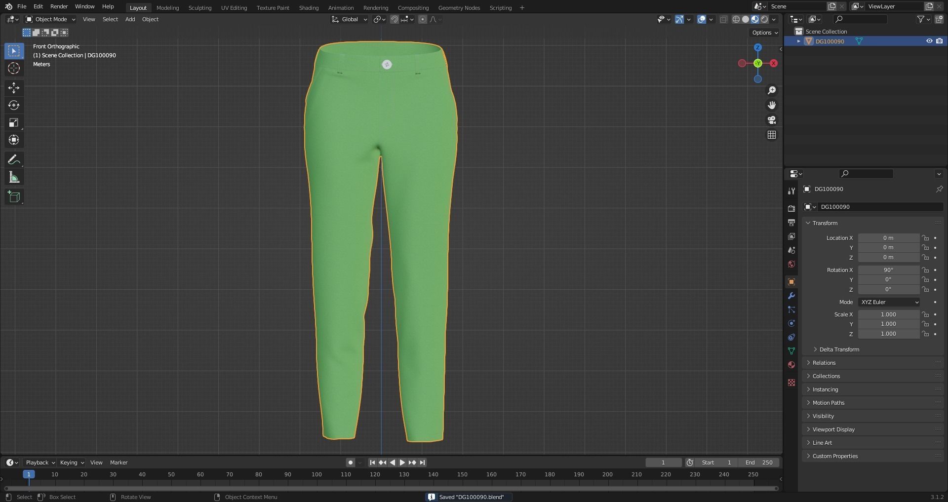 Simple Pants Outfit Street Style 3D model | CGTrader