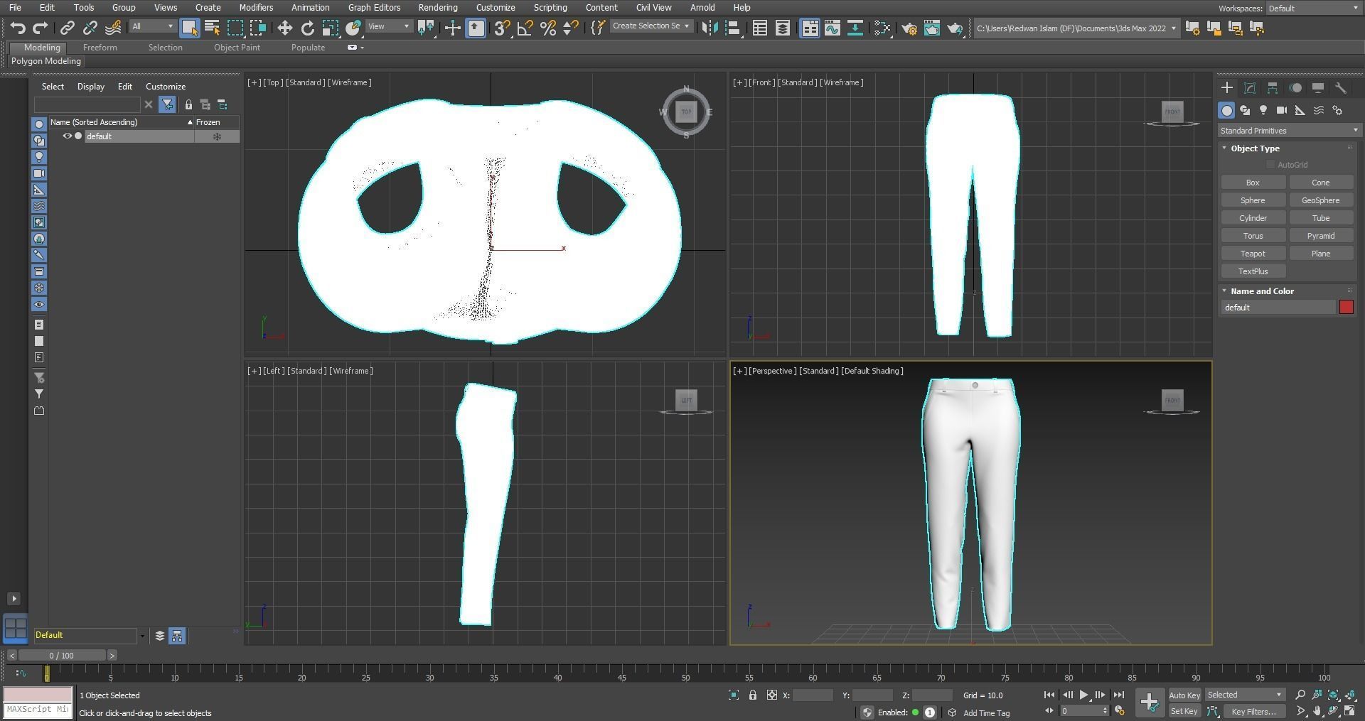Simple Pants Outfit Street Style 3D model | CGTrader