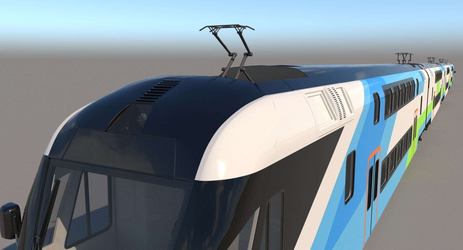 Stadler Dosto Double Decker Passenger Train 3D model | CGTrader