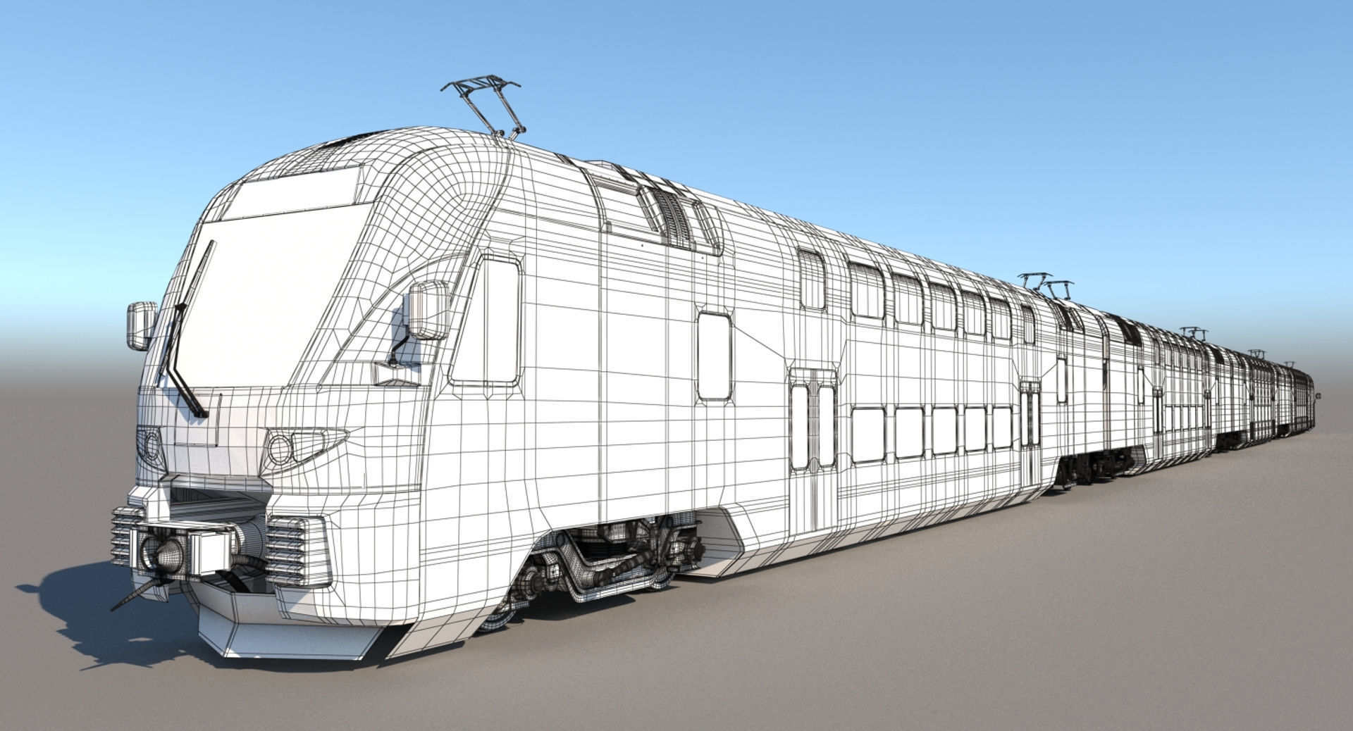 Stadler Dosto Double Decker Passenger Train 3D model | CGTrader