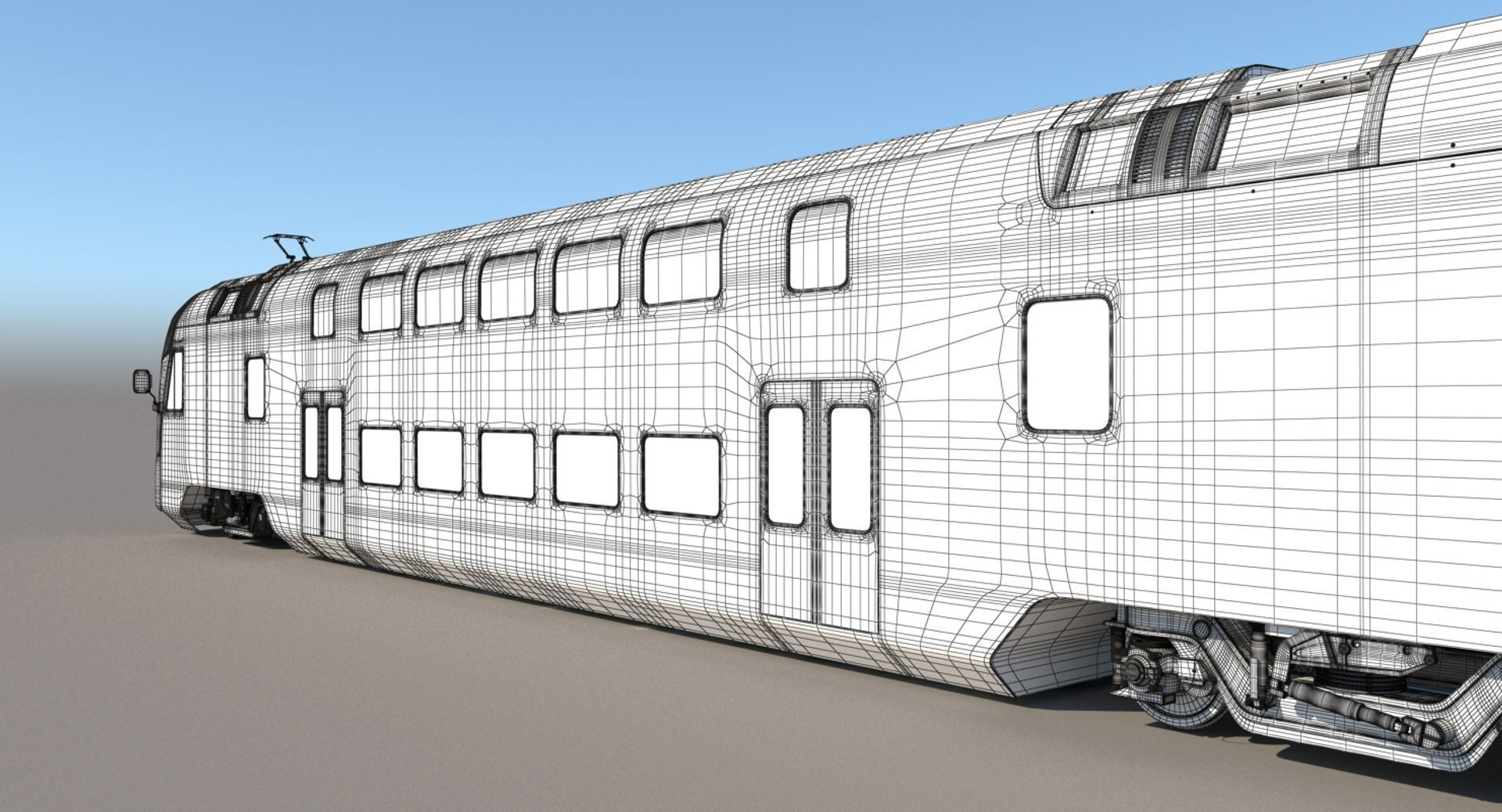 Stadler Dosto Double Decker Passenger Train 3D model | CGTrader