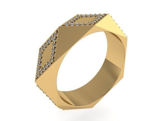 Octagon Ring 578 3D model 3D printable | CGTrader