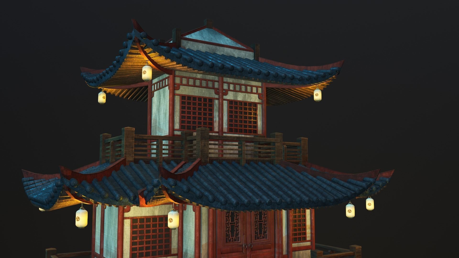 Asian Japanese Traditional Building Collection 3D model | CGTrader
