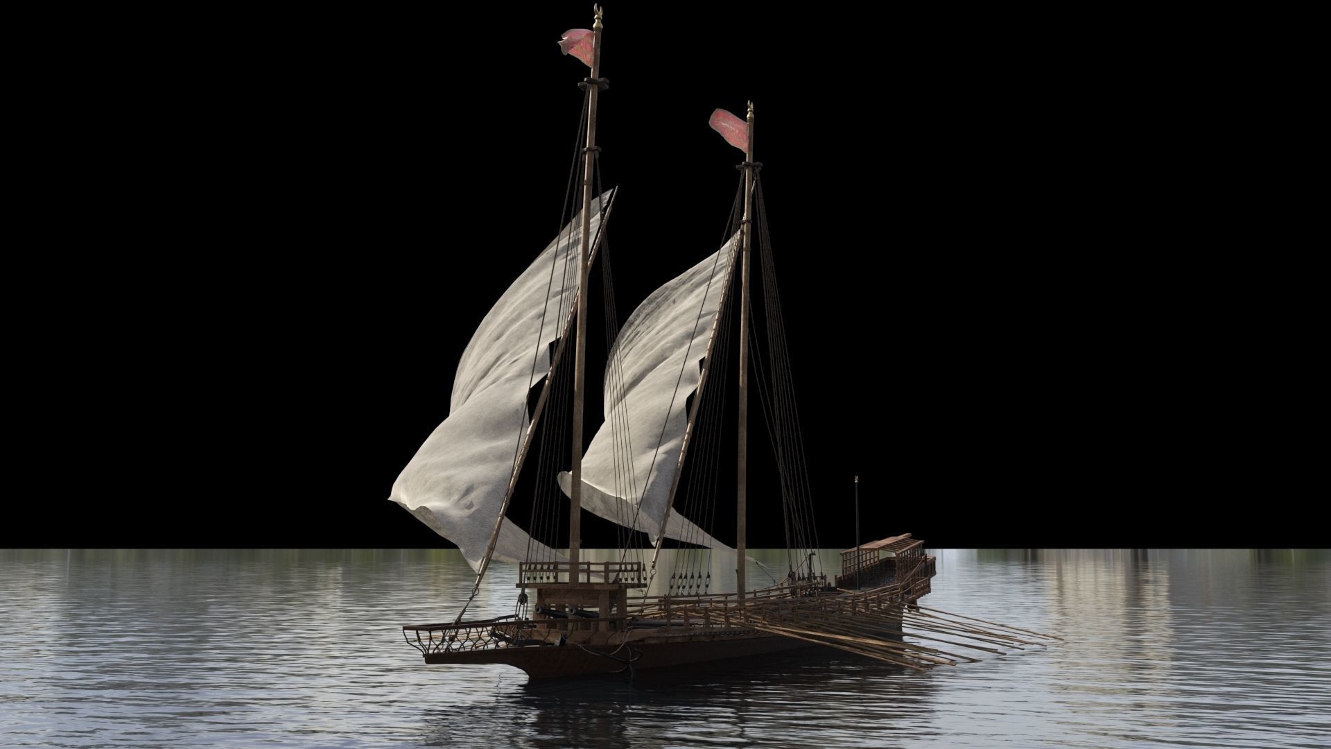 Ottoman Ship 3D model animated | CGTrader