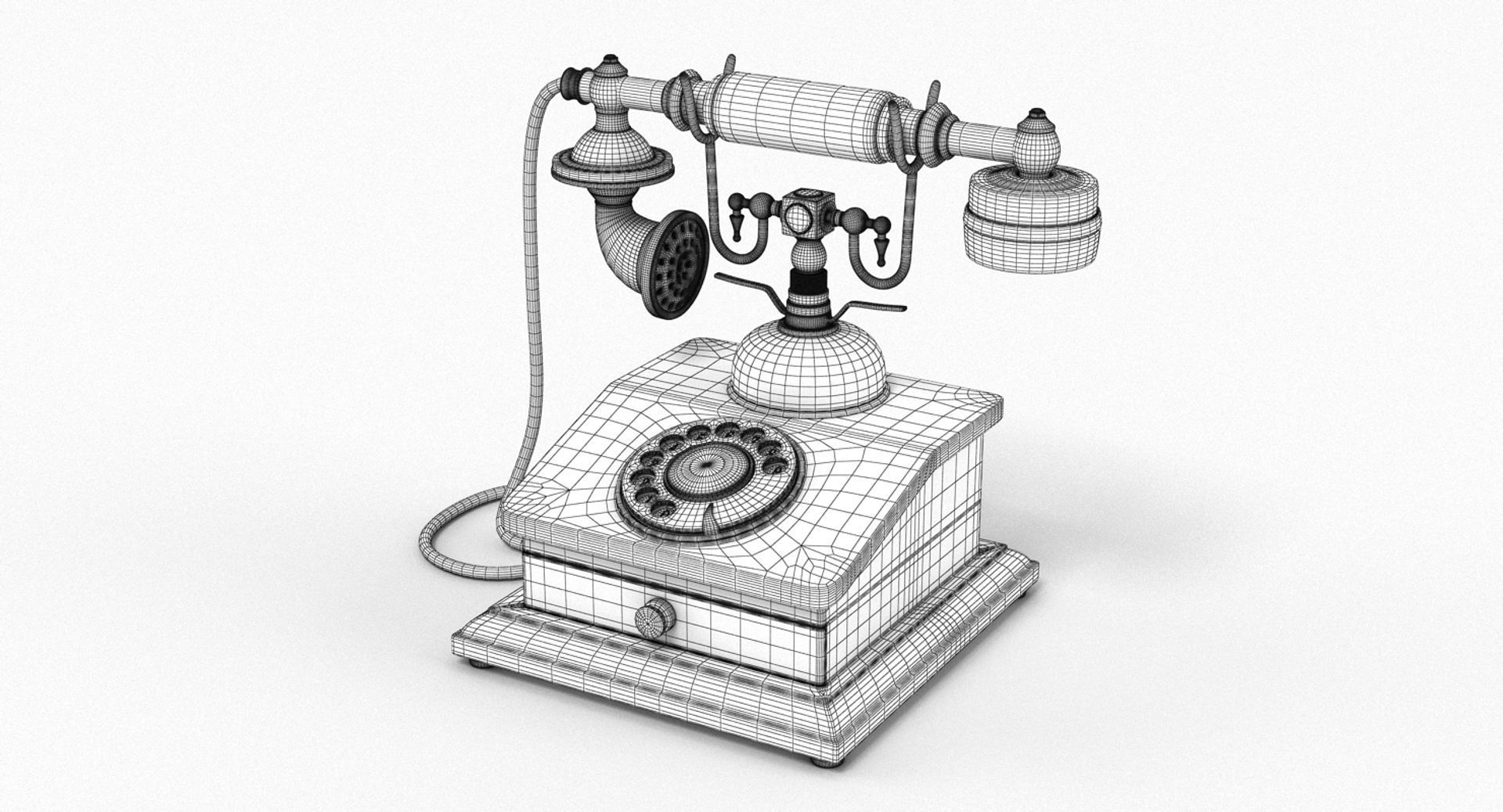1900s Classic Rotary Telephone 01 3D model | CGTrader