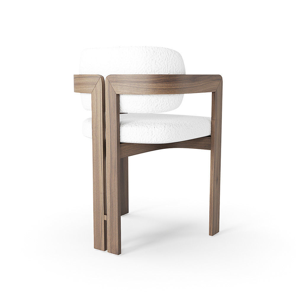 Boucle Curved Dining Chair 3D model | CGTrader