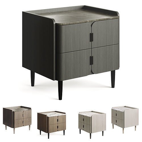 Light Luxury K32 Wood Bedside Table 3D model | CGTrader