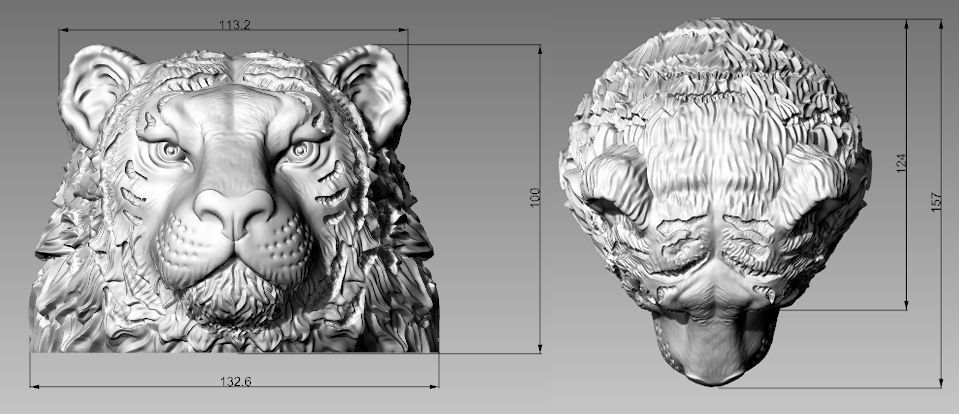 Tiger head 3d model for 3d printing 3D print model 3D model 3D ...