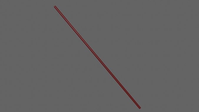 3D model PBR Wushu Stick Red VR / AR / low-poly | CGTrader