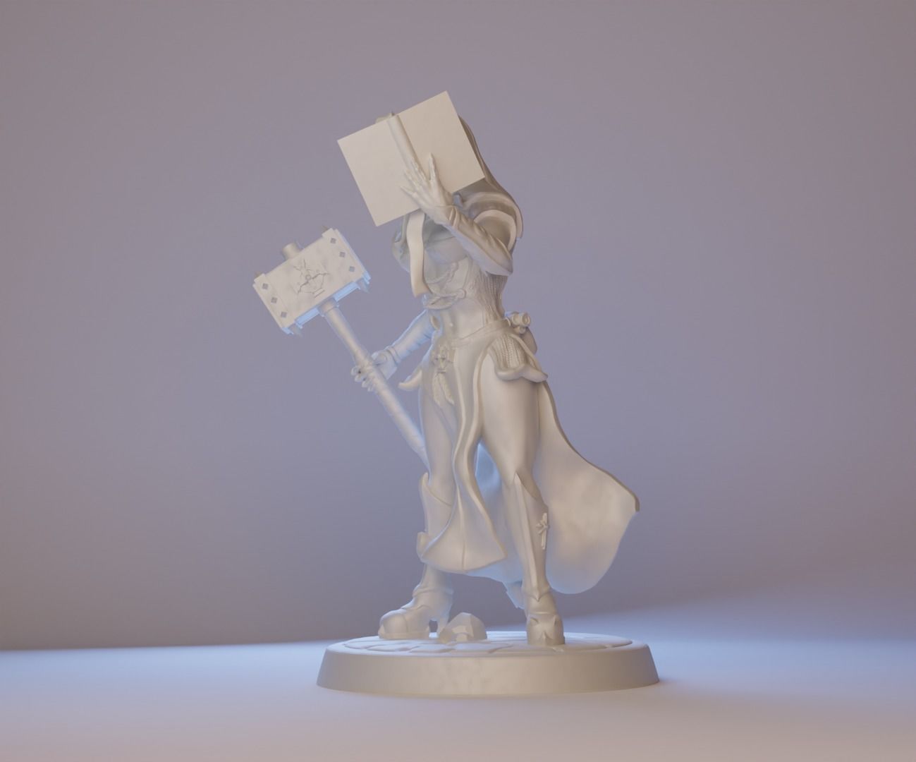 Printable Priestess miniature v2 3D model 3D printable | CGTrader