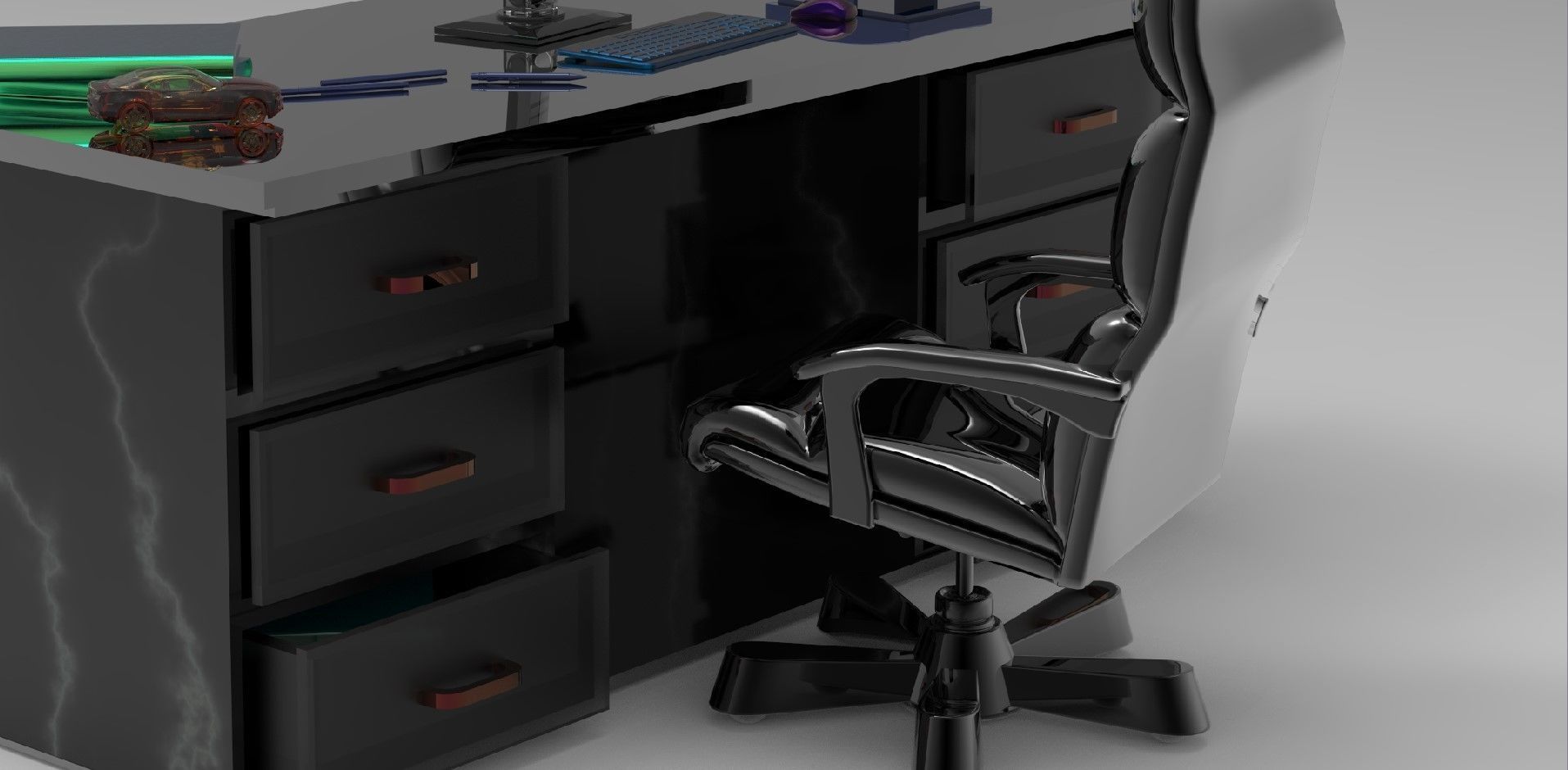 office desk free 3D model | CGTrader