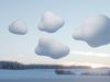 Clouds three snow balls floating in air free VR / AR / low-poly 3D ...