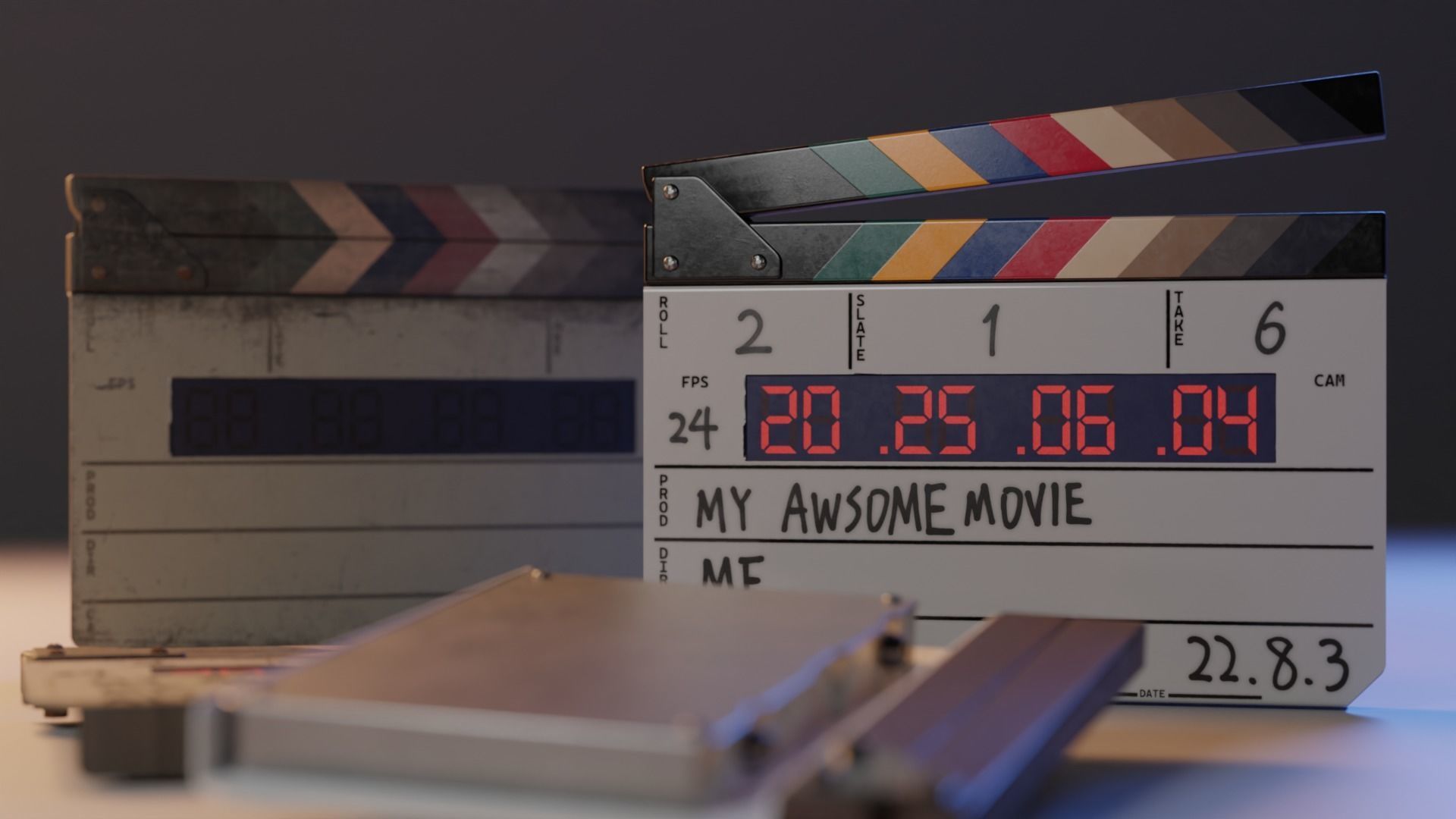 Clapperboard Film Slate With Timecode 3D model | CGTrader