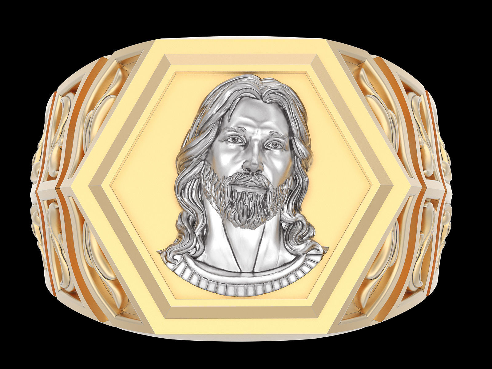 Jesus ring gold printable jewelry 3D model 3D model 3D printable | CGTrader