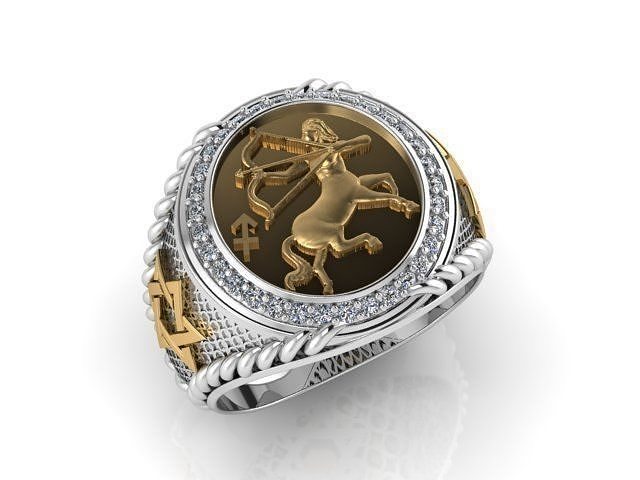 sagittarius ring zodiac 3D model 3D printable | CGTrader