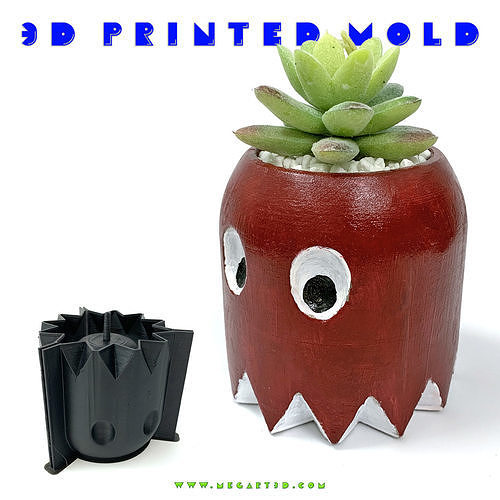 Pacman Planter mold - 3D printed mold 3D model 3D printable | CGTrader